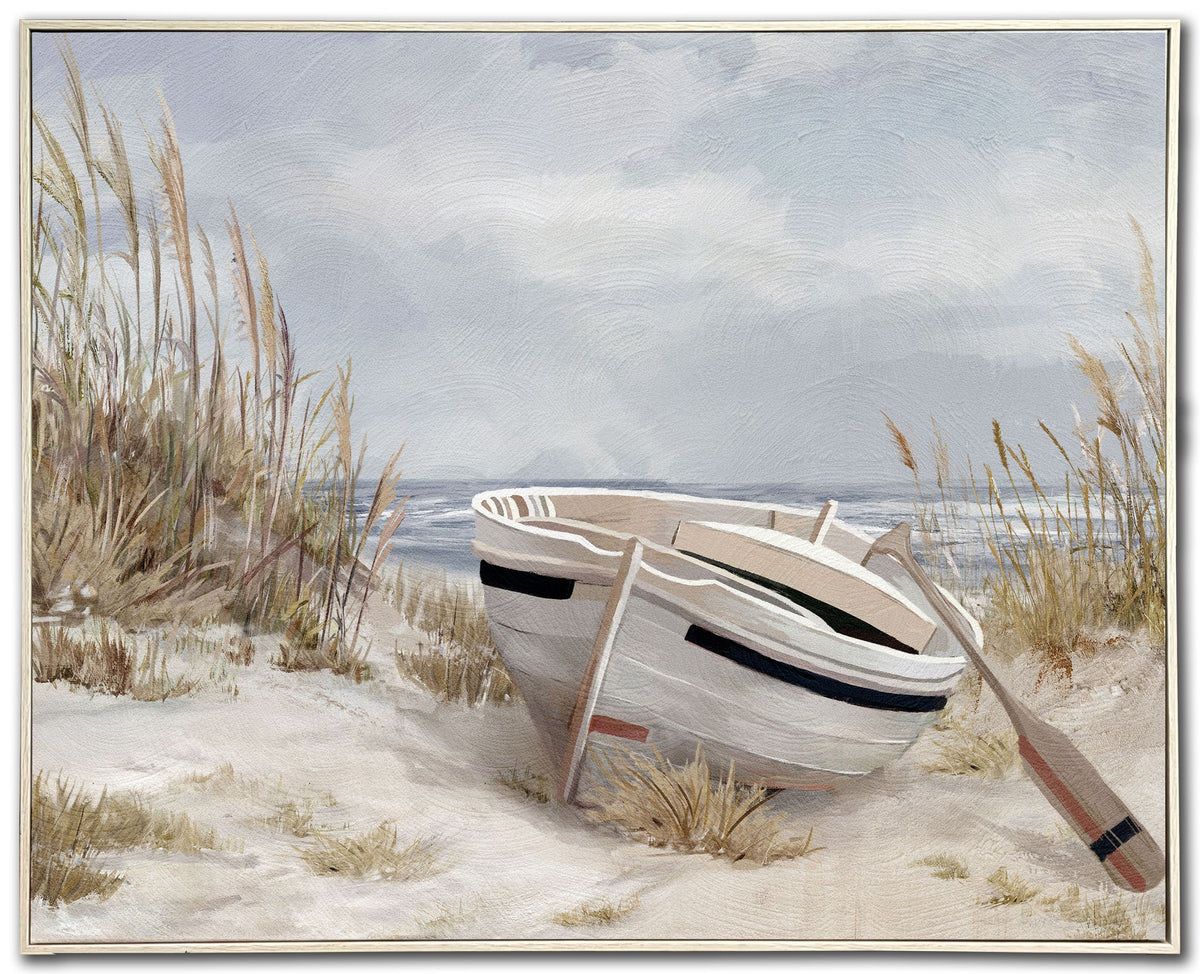 Skiff On The Beach Framed Canvas 32" x 40" (1 in stock) – verandacollection
