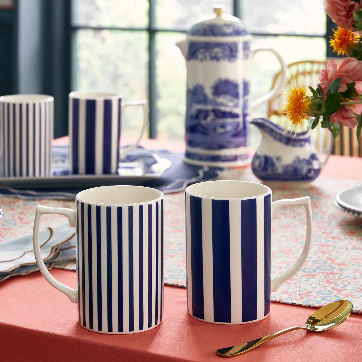 Spode Steccato Fine Earthenware from U.K. Narrow Stripe Mug (3 in stoc ...