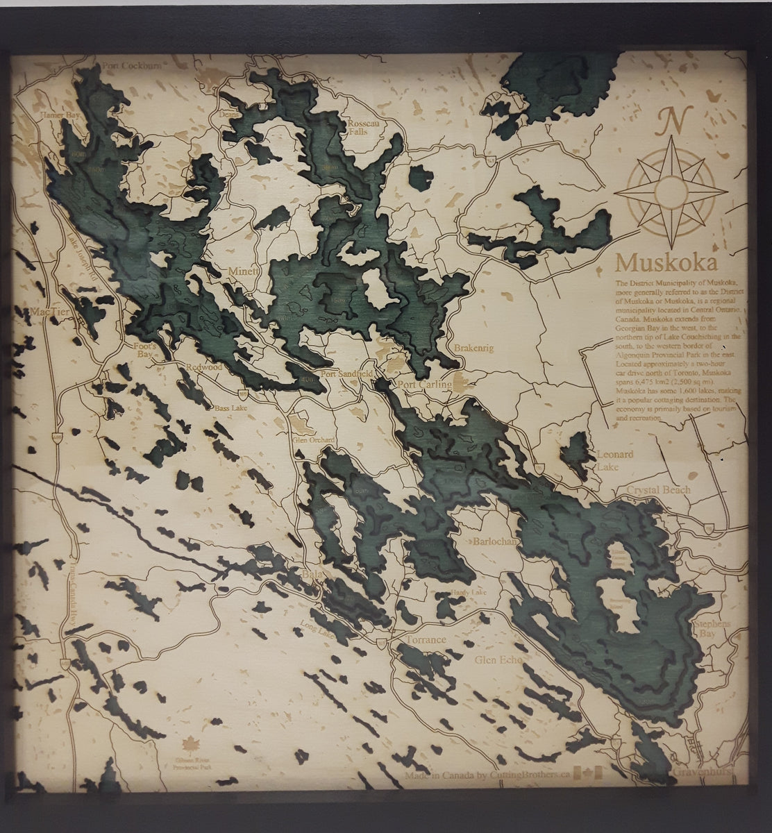 Chart - Geographical Muskoka Lakes Large (2 in stock) – verandacollection